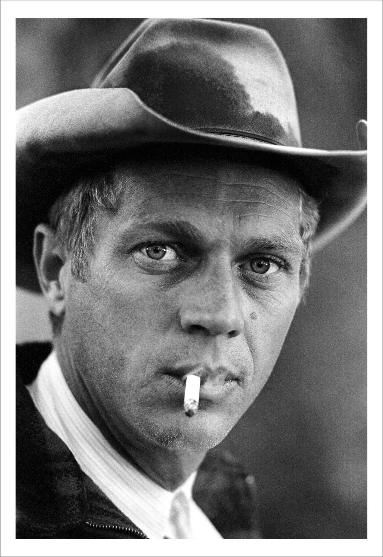 John Dominis | Portrait of American actor Steve McQueen smoking a ...