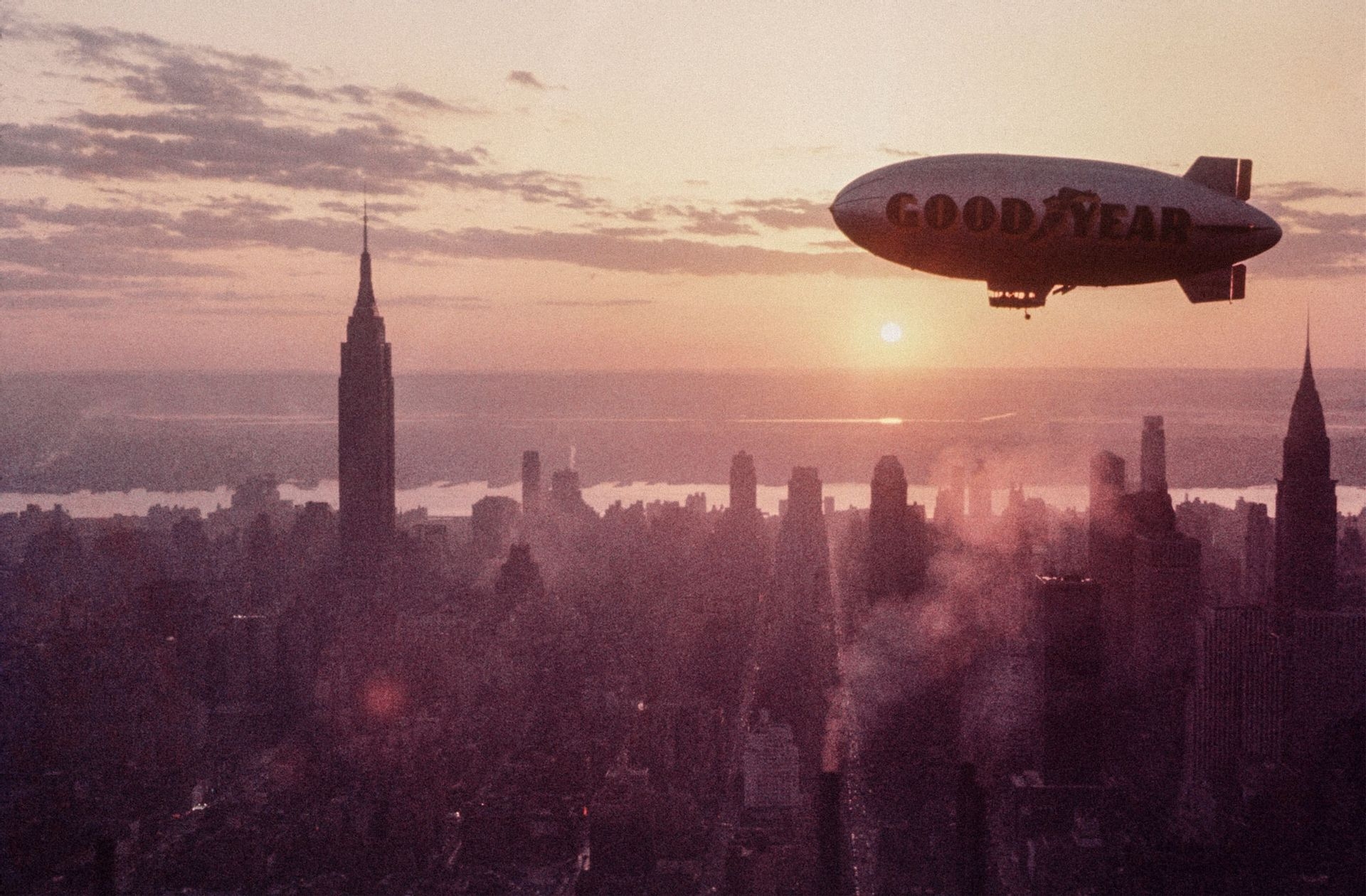 Howard Sochurek | Good Year' advertising blimp flying over New York ...