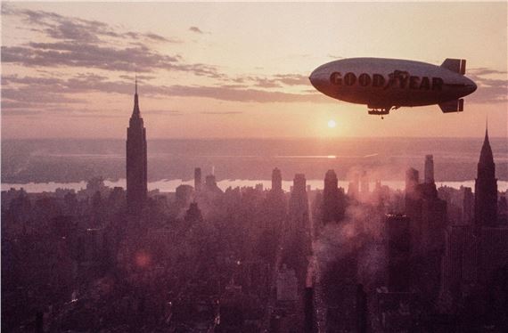 Howard Sochurek | Good Year' advertising blimp flying over New York ...
