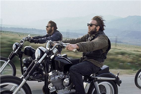 Bill Ray | Two Hell's Angels riding their motorcycles (1965) | MutualArt