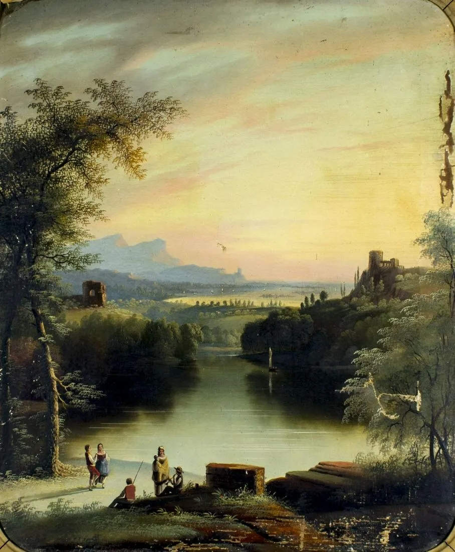 Edmund C. Coates | Sunset Landscape (1853) | MutualArt