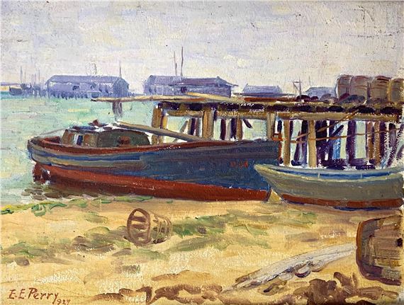 Ernest E. Perry | Beached Boats (1927) | MutualArt