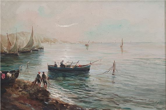 Giacomo Moretti | Untitled (Harbour Scene) (1939) | MutualArt