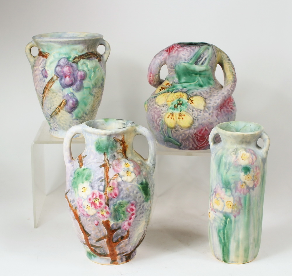 Weller Pottery | Collection of (4) Weller Art Pottery Double-Handle ...