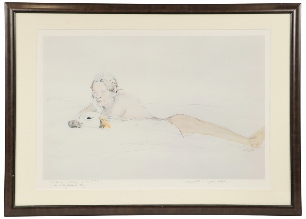 Andrew Wyeth | Helga with Dog (1999) | MutualArt