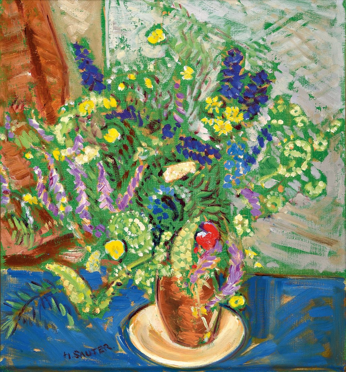 Hermann Sauter | still life with summer flowers | MutualArt