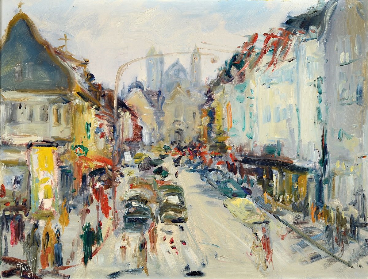 Georg Günther Zeuner | view of the Hauptstraße in Speyer | MutualArt