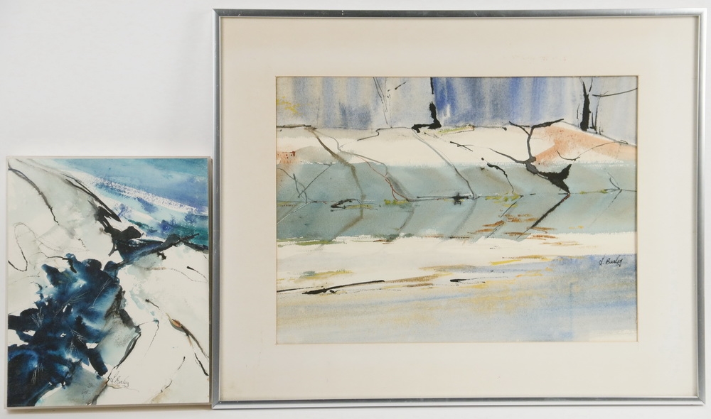 Lina Burley | Two Watercolors with ink: Reflections | MutualArt
