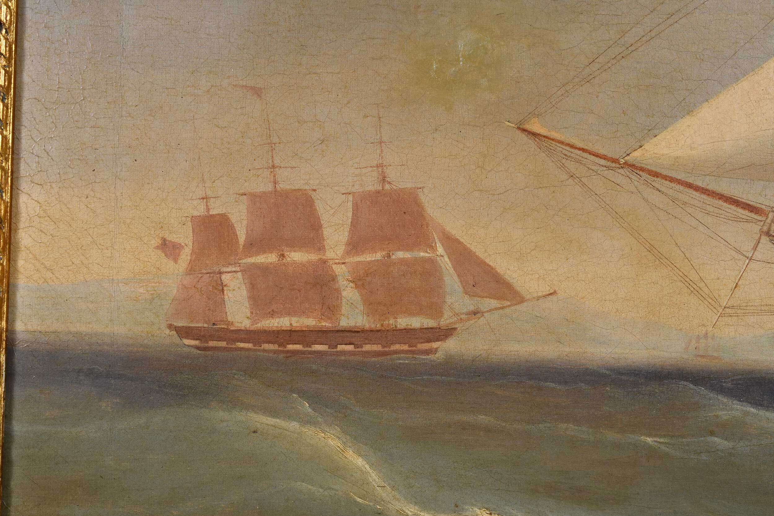 British School, 19th Century | A Three Masted Barque at Full Sail ...