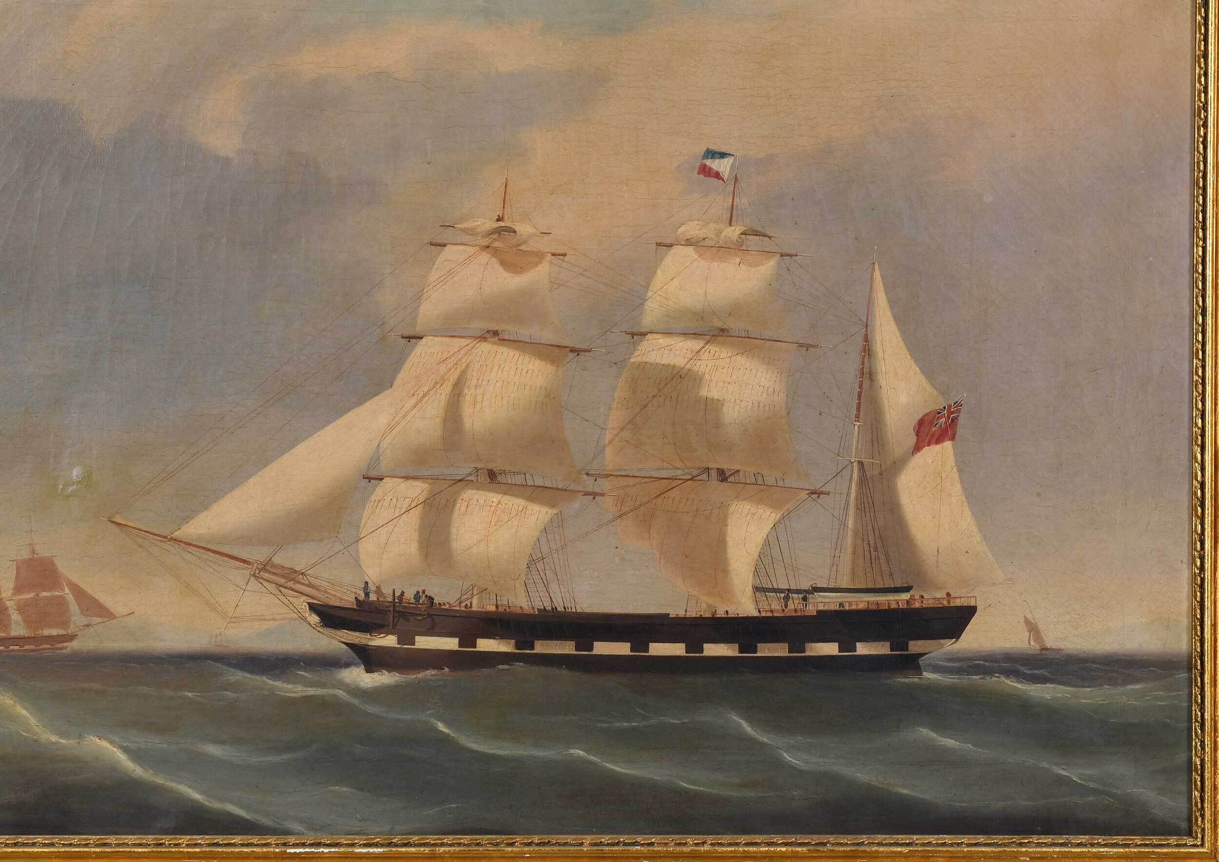 British School, 19th Century | A Three Masted Barque at Full Sail ...
