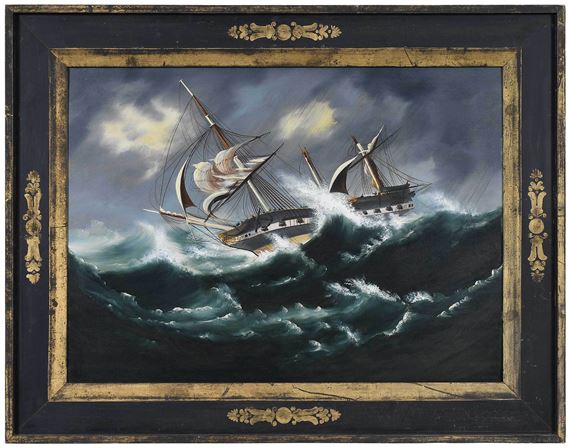Thomas Chambers | Frigate in Storm Tossed Seas | MutualArt