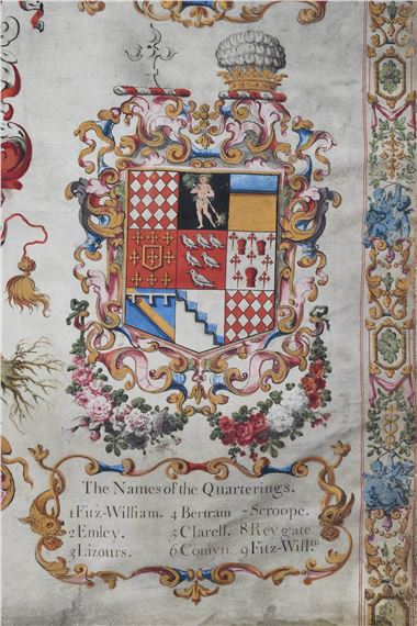 William Fitz | Triple Coat of Arms for the William Lord Fitzwilliam ...