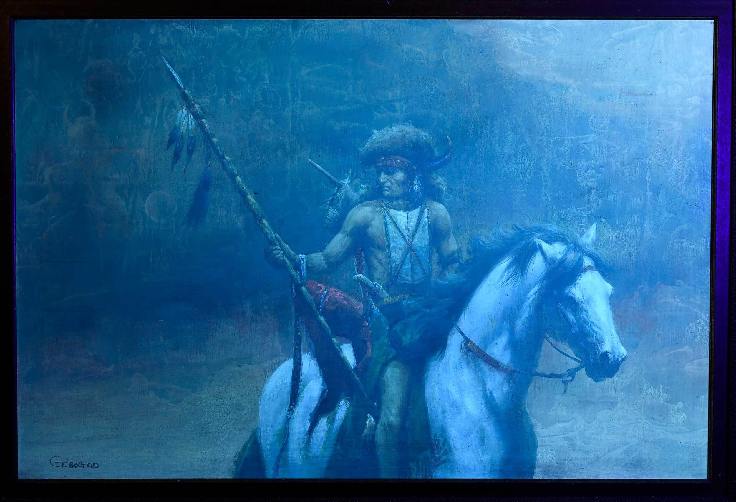 G. Bogard | Native American on Horseback Painting | MutualArt