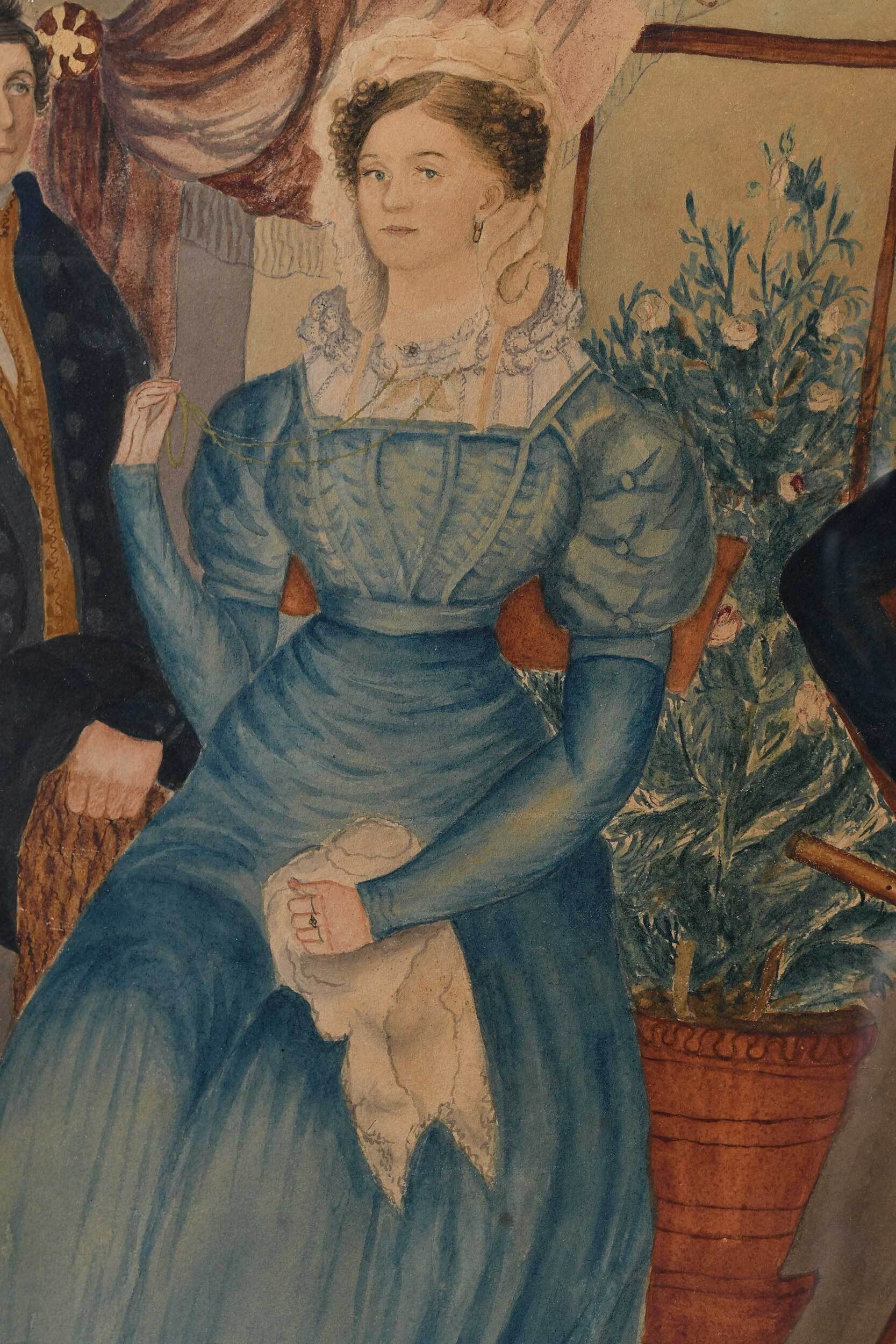 American School, 19th Century | The Merrill Family in an Elegant Parlor ...