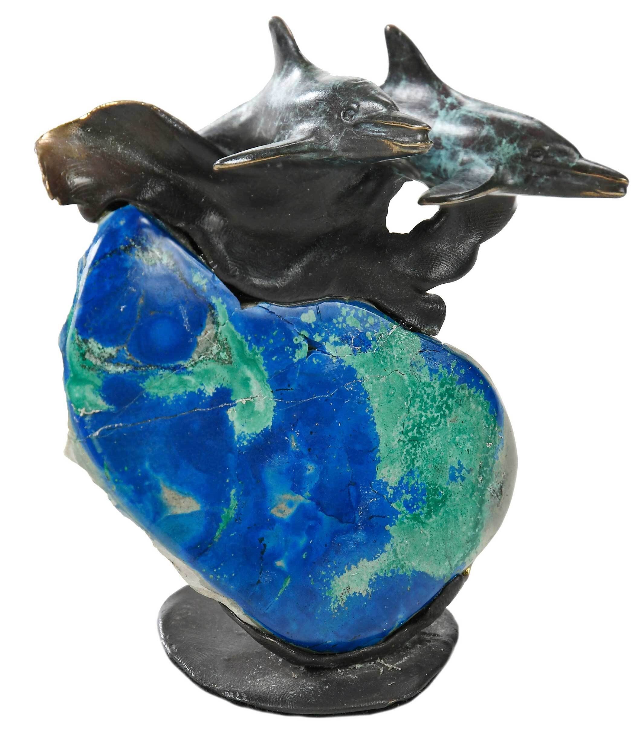 Michael Storey | Dolphins Riding a Wave | MutualArt