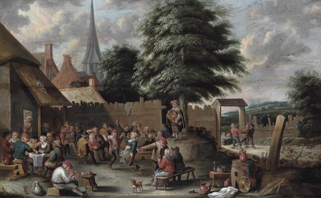 David Teniers the Younger | Peasants dancing and merrymaking outside a ...
