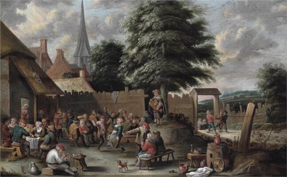 David Teniers the Younger | Peasants dancing and merrymaking outside a ...