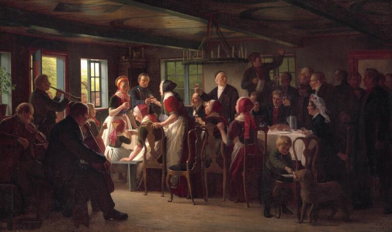 Johan Julius Exner | “Et bryllupsgilde på en bondegård i det nordlige ...