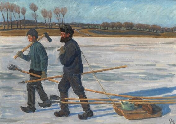 Peter Marius Hansen | Eel pickers on Fåborg Fjord | MutualArt