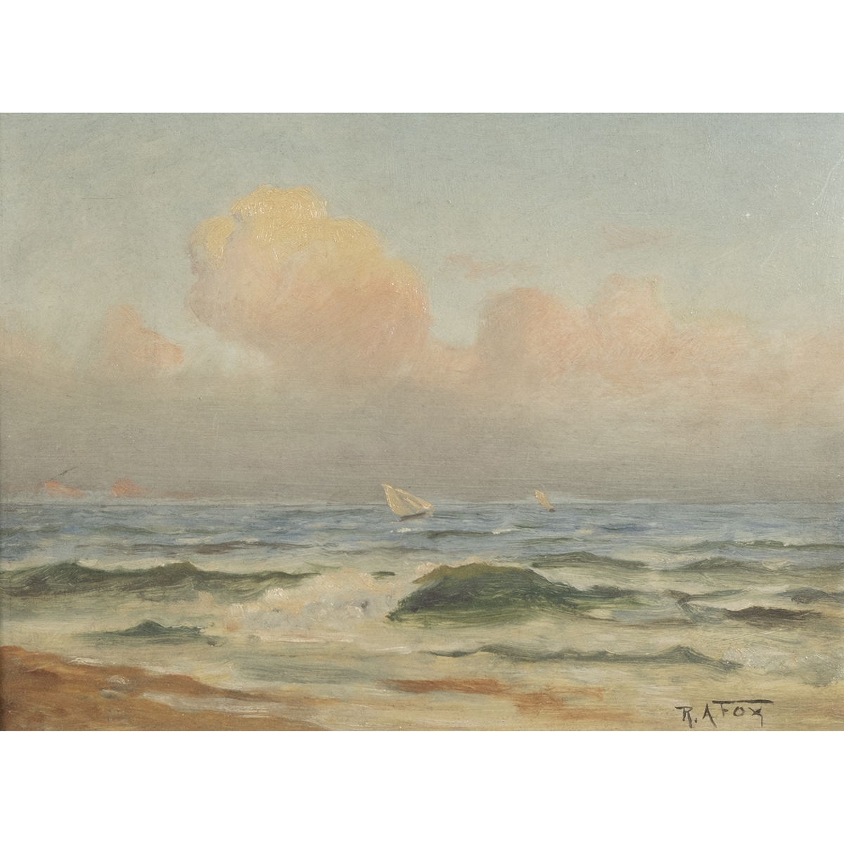 Robert Atkinson Fox | Waves Crashing at Sunset | MutualArt