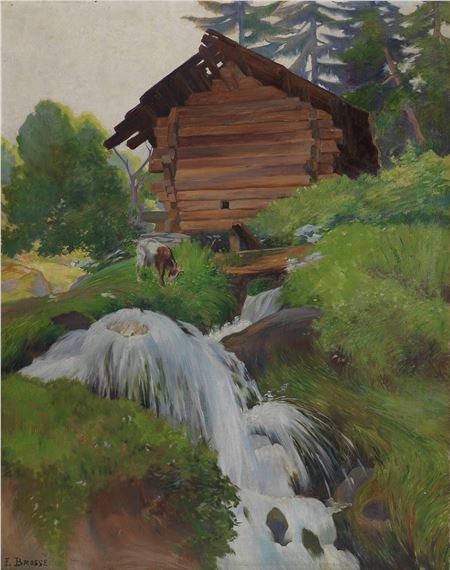 E. Brosse | Chèvre devant un mazot | MutualArt