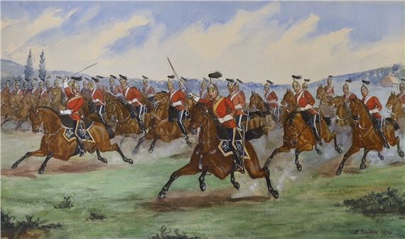 Richard Simkin | Cavalry charge | MutualArt