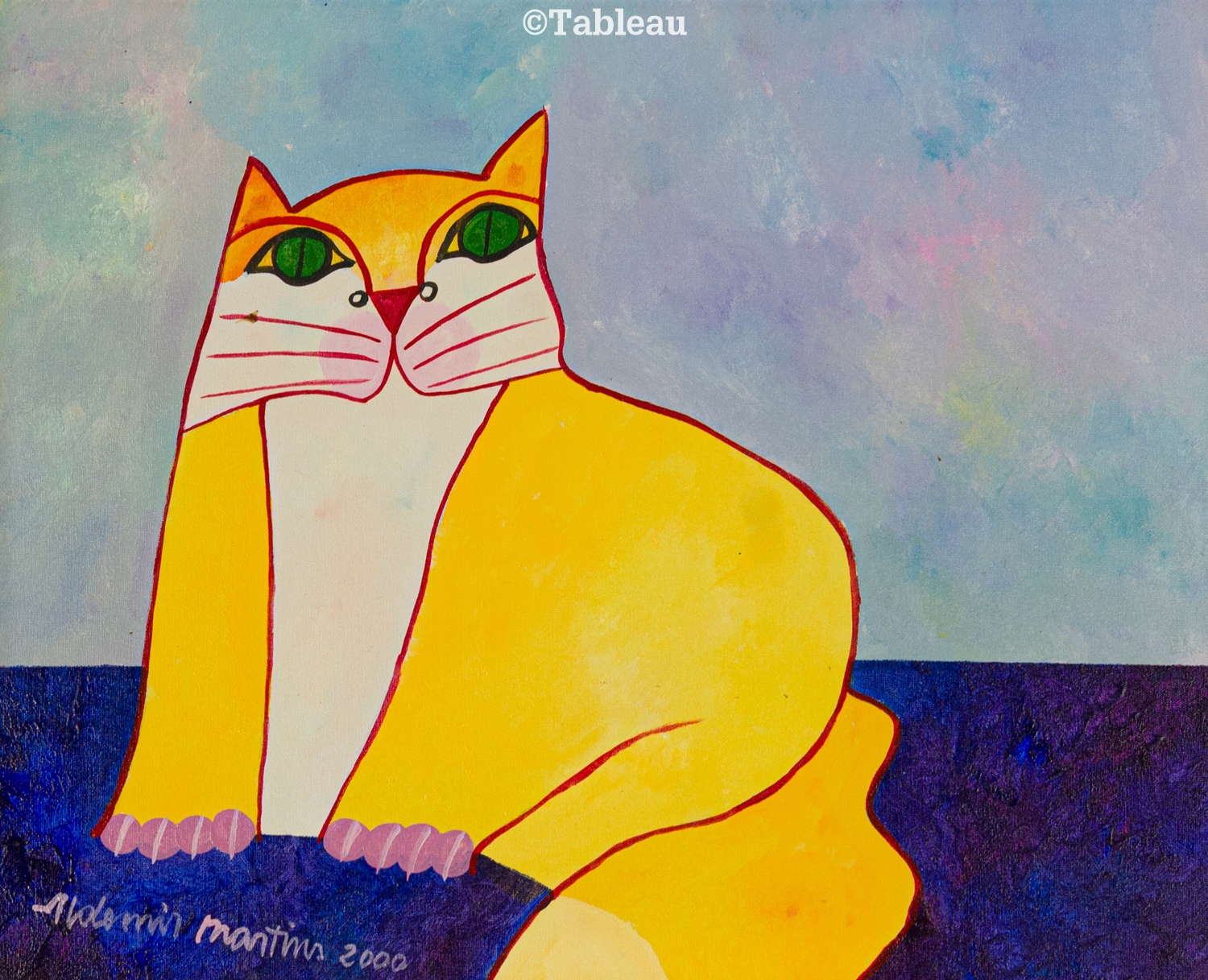 Aldemir Martins | Gato amarelo (2000) | MutualArt