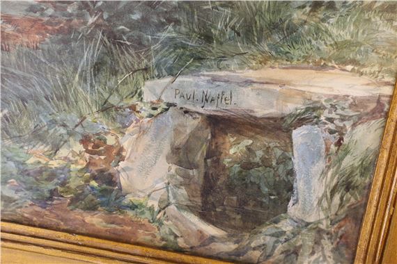 Paul Jacob Naftel | Cattle drover passing a farmstead | MutualArt