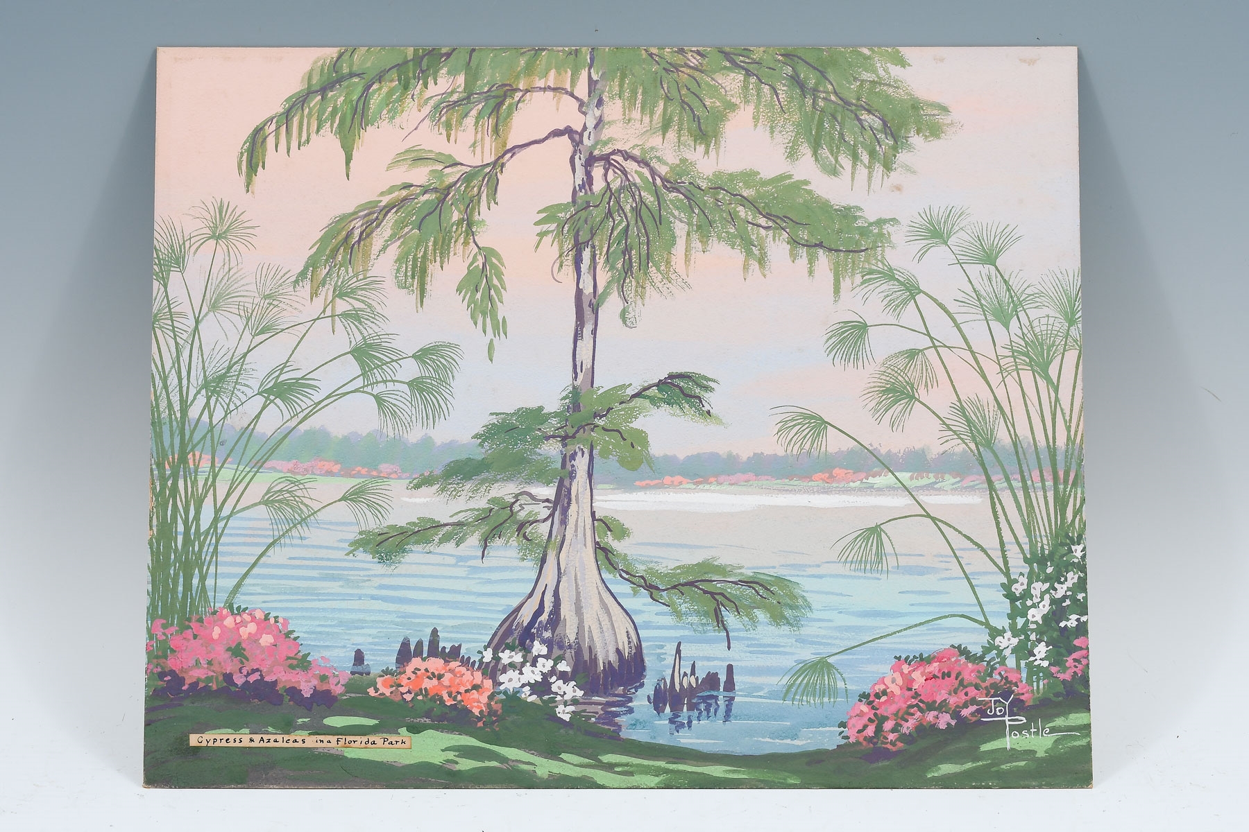 Katherine Joy Postle | ''Cyprus and Azaleas in a Florida Park'' | MutualArt