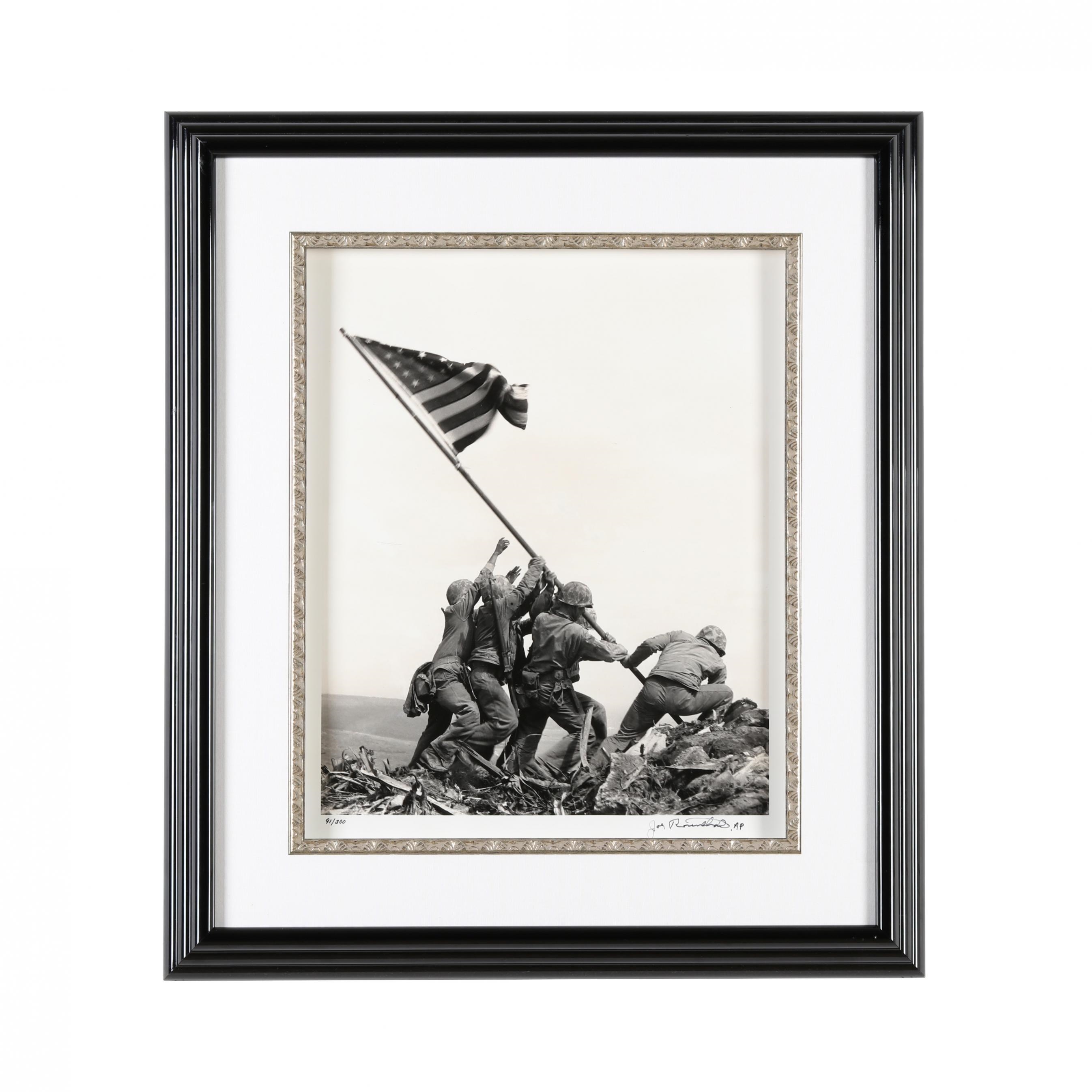 Joe Rosenthal | Joe Rosenthal Signed Reprint of His Iwo Jima Flag ...