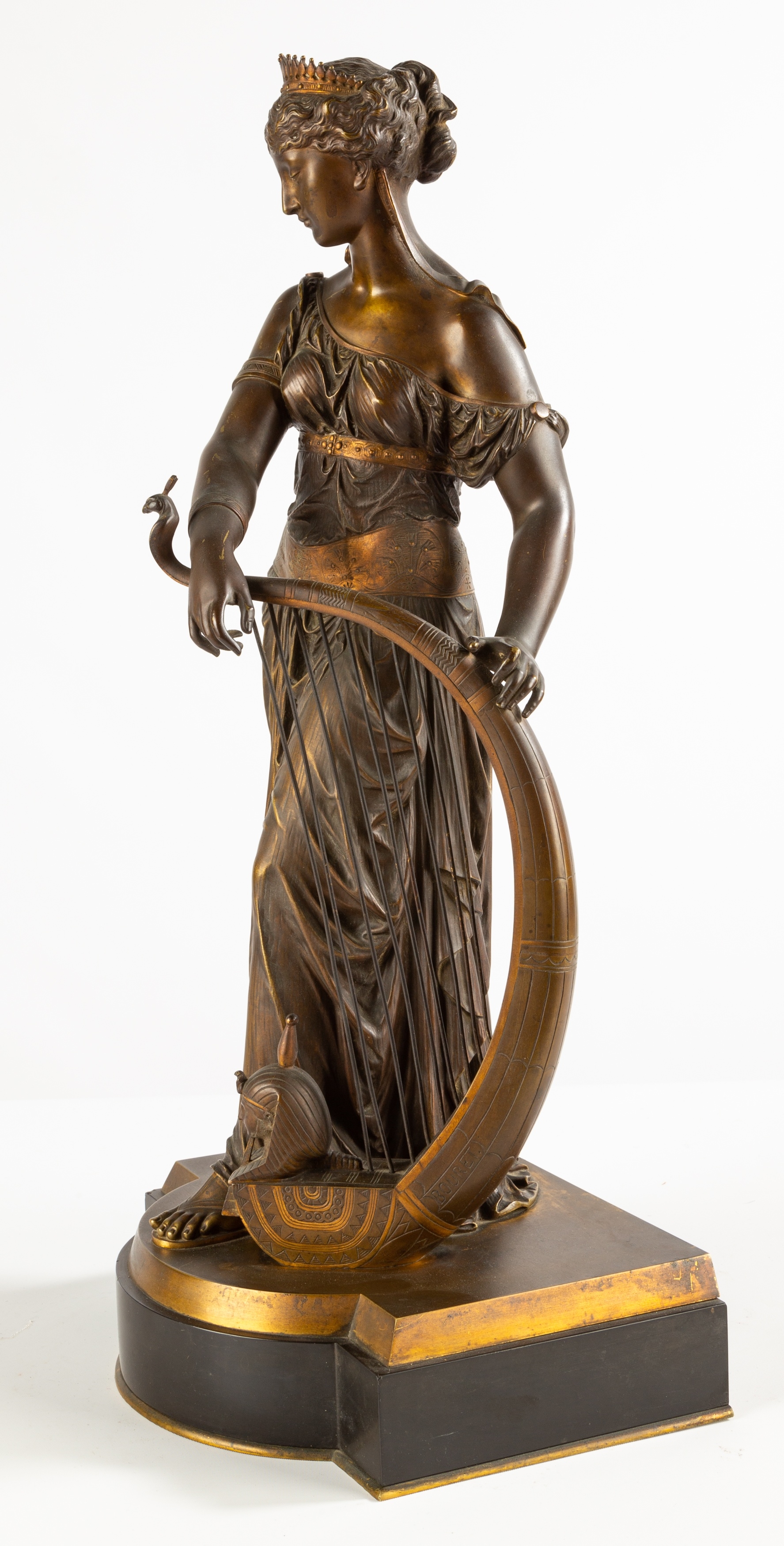Eutrope Bouret | An Egyptian Woman with Harp Sculpture (19th Century ...
