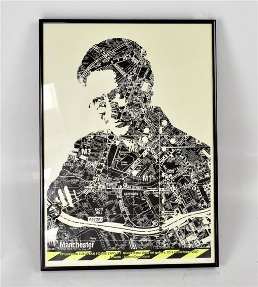 Nick Rhodes | 'Tony Wilson' with map of Manchester | MutualArt