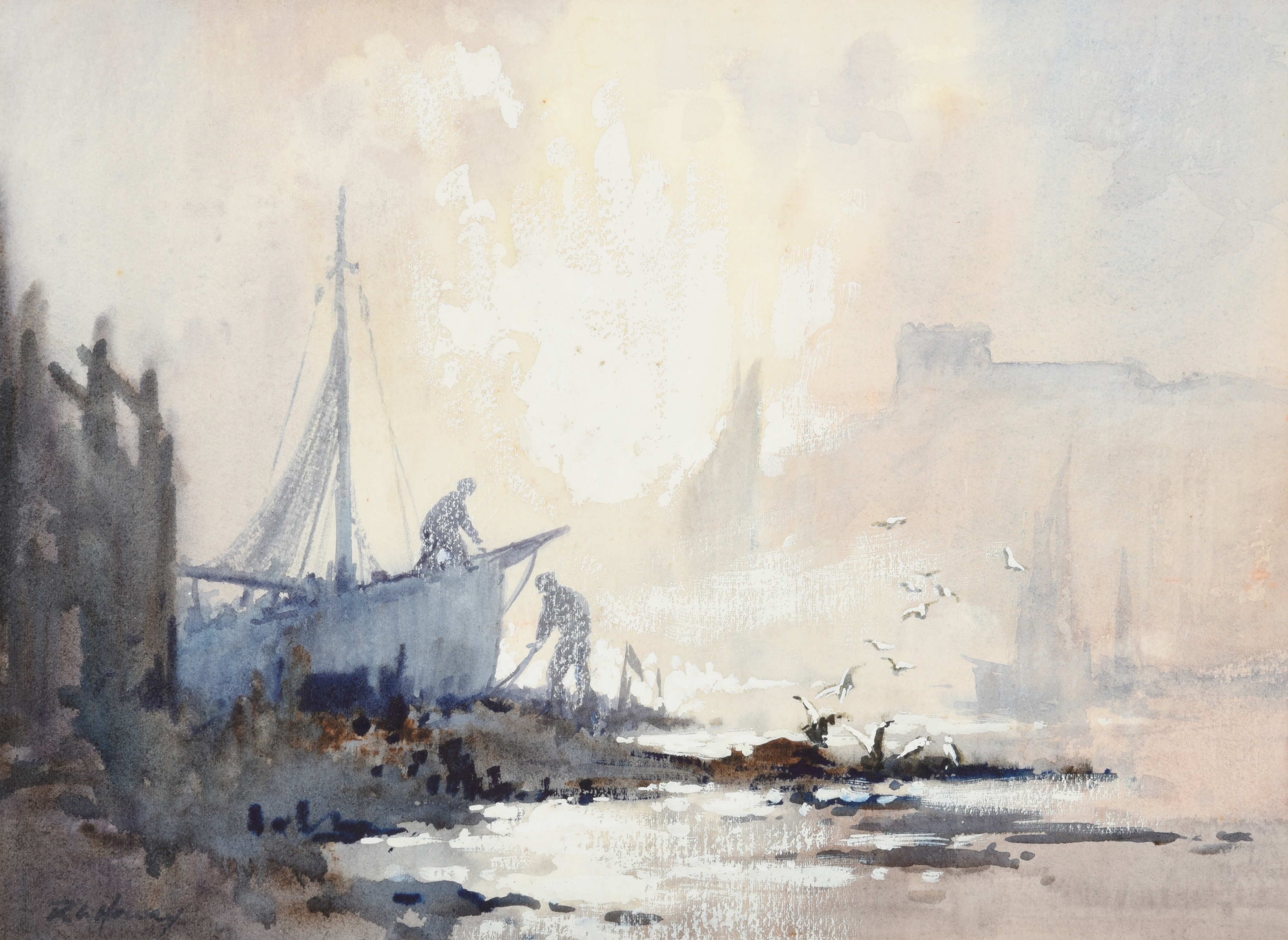 Robert Leslie Howey | Figures at work on a boat | MutualArt