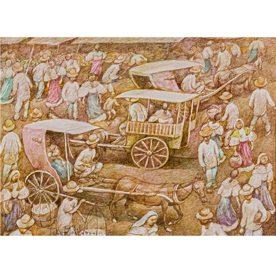 Tony Mahilum | Untitled (Market Scene) | MutualArt