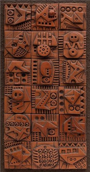 Ron Hitchins | Ron Hitchins [1926-2019] A Panel of Terracotta Tiles ...