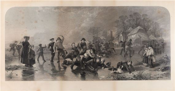Thomas Webster | Schoolchildren frolicking and slipping on an icy pond ...