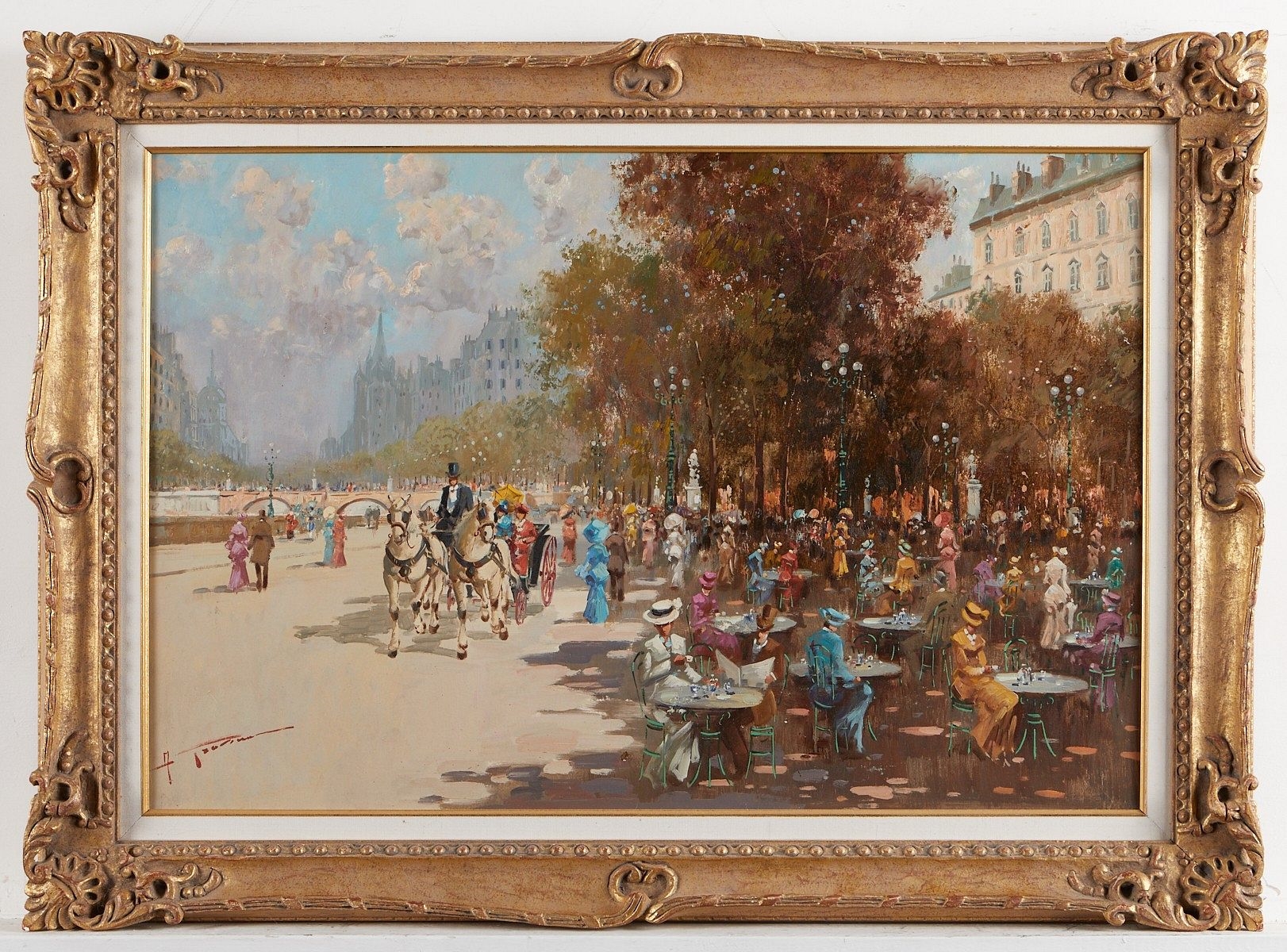 Antonio Gravina | A turn-of-the-century scene of picnickers under a ...