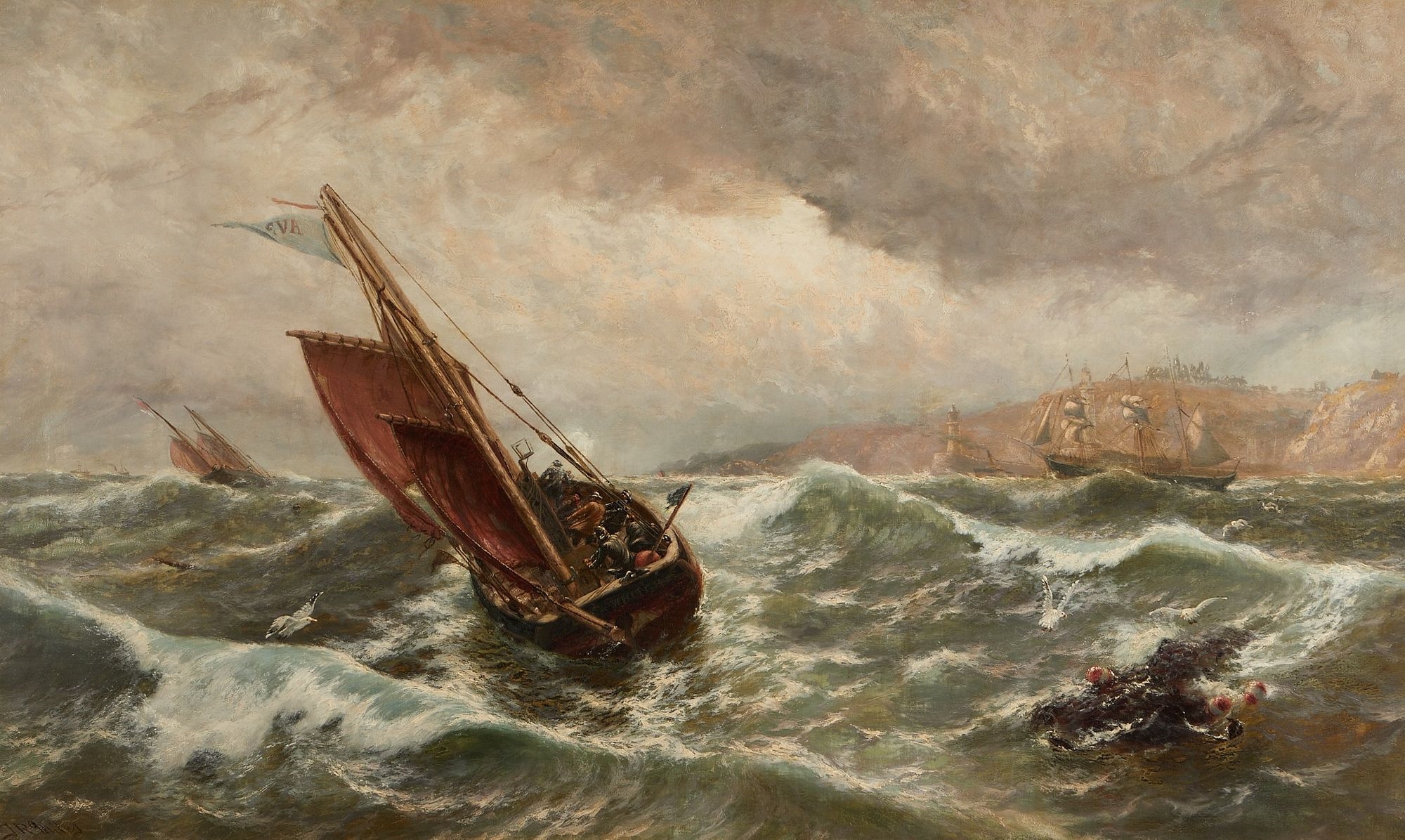 Thomas Rose Miles | Fishing Boat off Coast in Heavy Seas | MutualArt