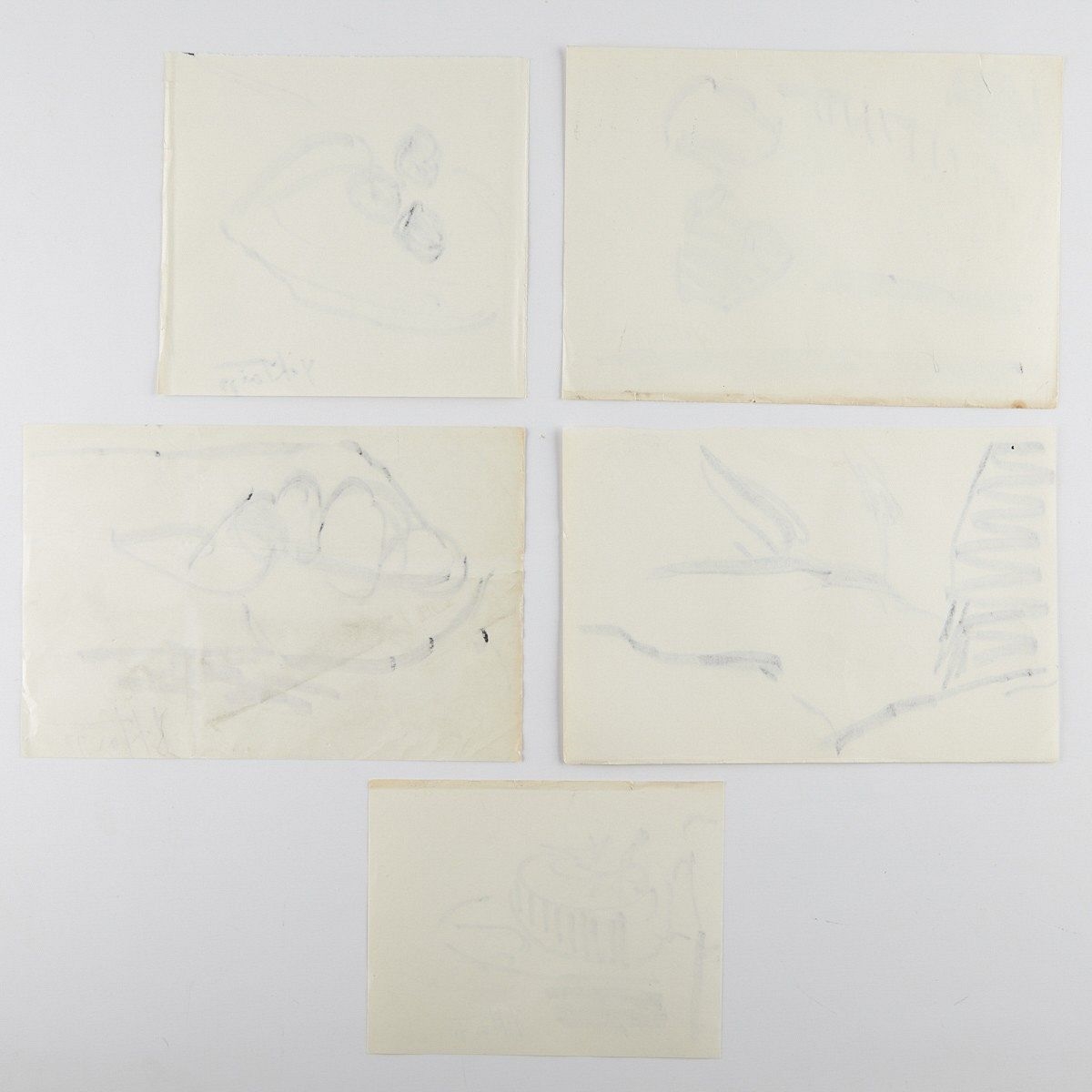 Manoucher Yektai | Two depict bowls of fruit; three depict abstract ...