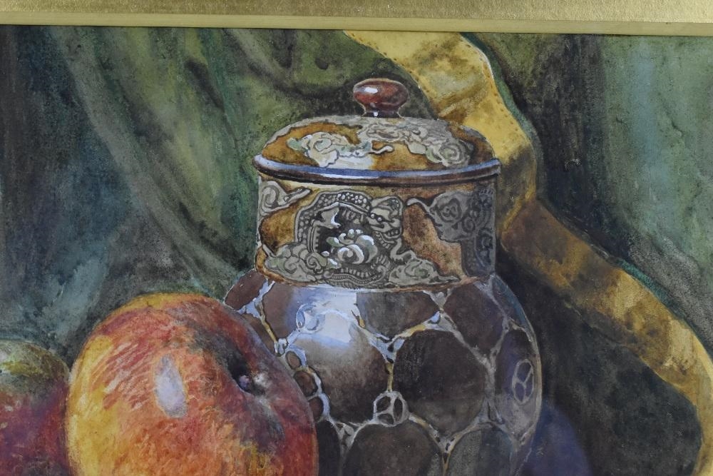 Robert E. Groves | still life of fruit and a preserve pot | MutualArt