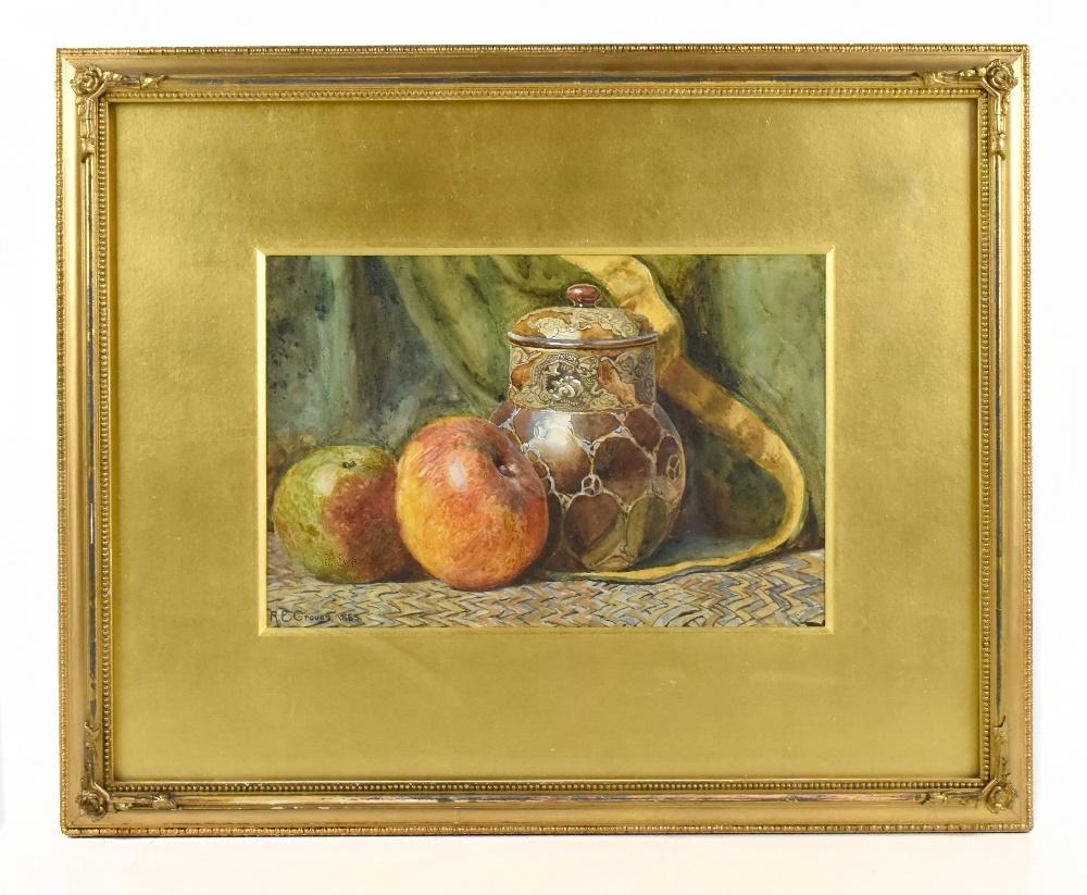 Robert E. Groves | still life of fruit and a preserve pot | MutualArt