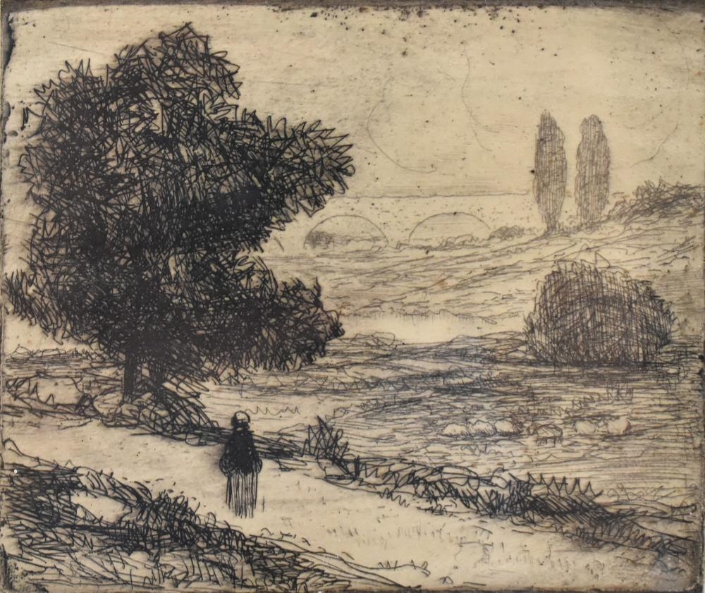 Adolphe Valette | landscape with figure | MutualArt