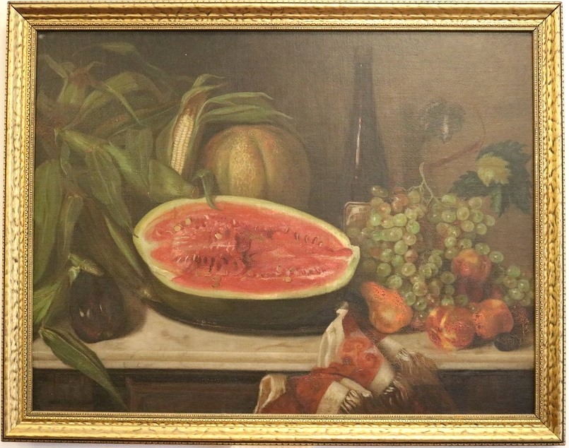American School, 19th Century | Still Life with Watermelon (1882) | MutualArt