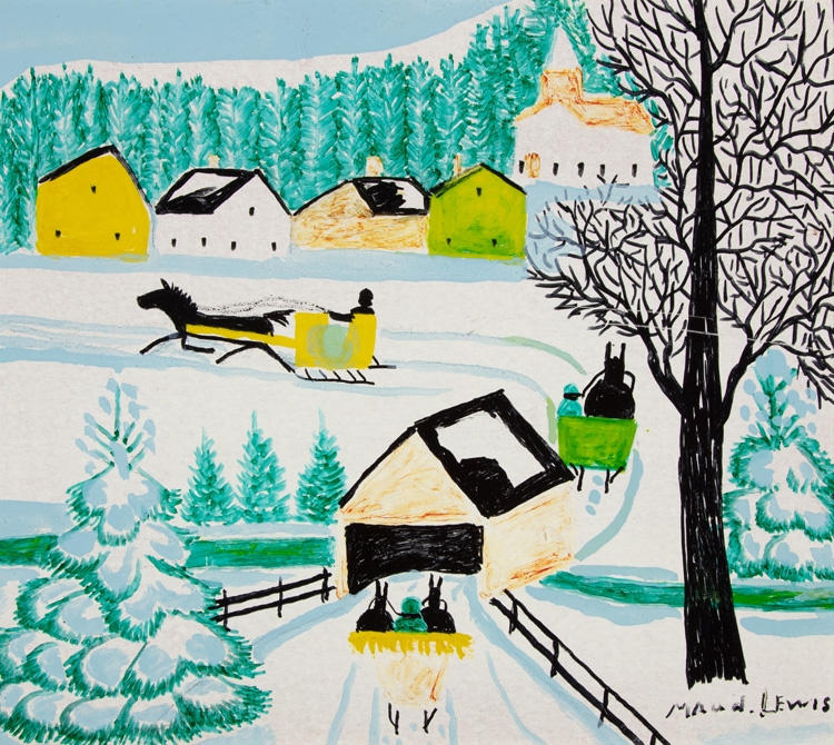 Maud Lewis | Covered Bridge in Winter | MutualArt
