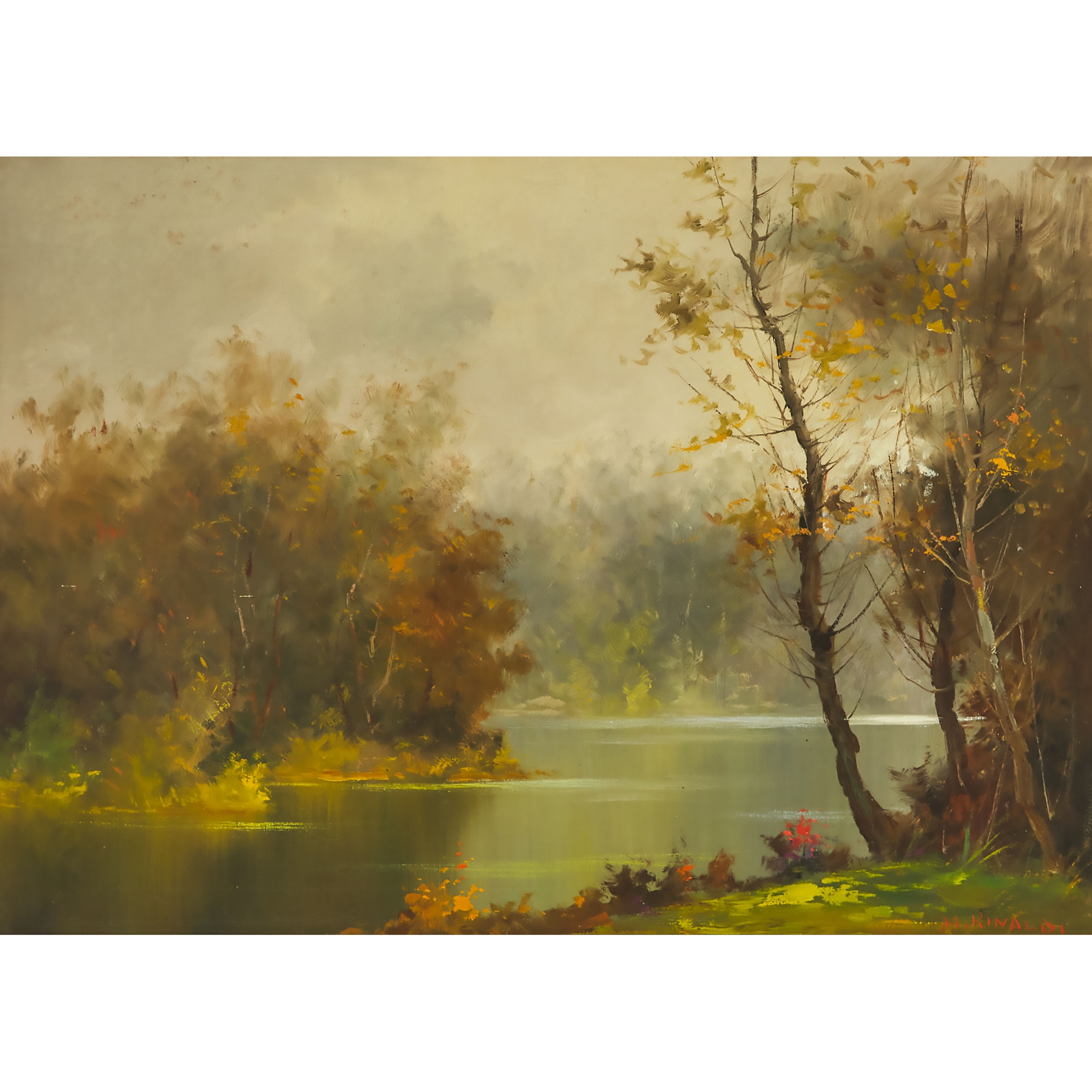 M. Rinaldi | MISTY LAKESIDE VIEW | MutualArt