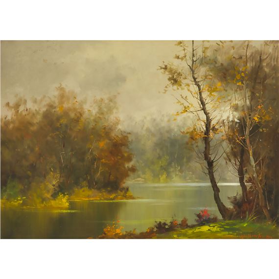 M. Rinaldi | MISTY LAKESIDE VIEW | MutualArt