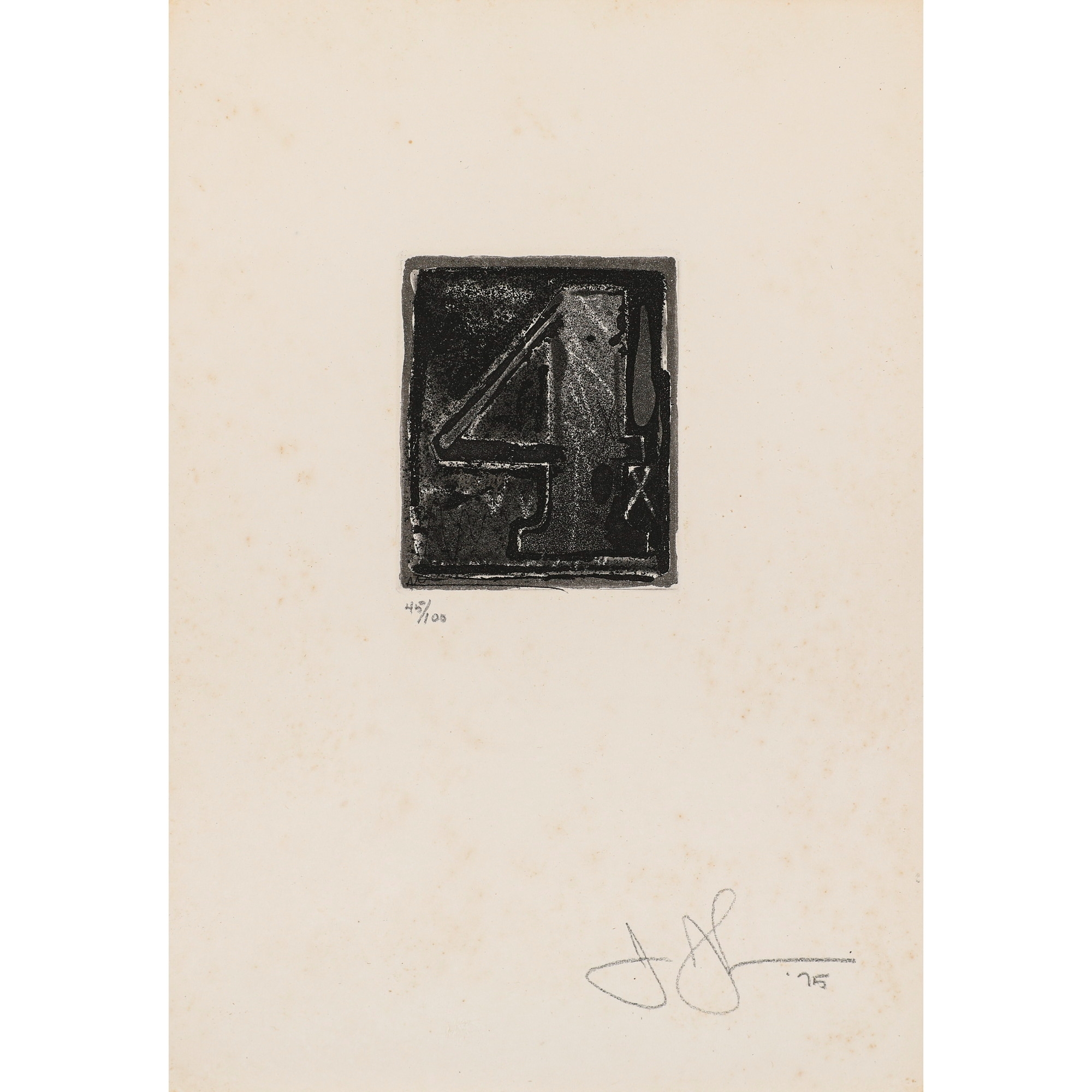 Jasper Johns | 4 (0-9 A SET OF 10 NUMERALS) (1975) | MutualArt