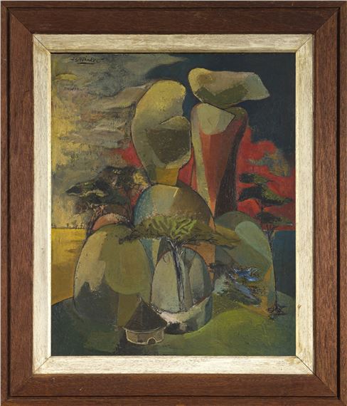Stanley Pinker | Boulders and Huts, recto; Still Life with Jug, verso ...