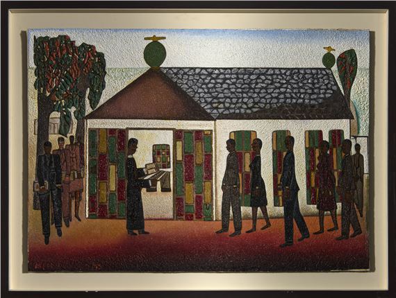 Alfred Thoba | A Pastor Welcoming the Congregation (1995) | MutualArt