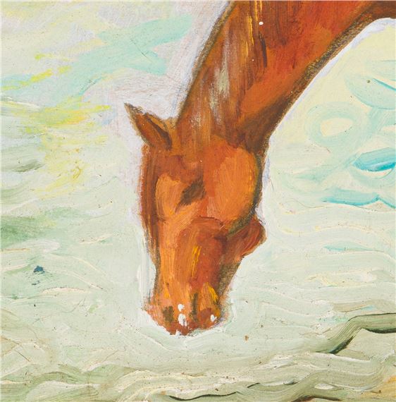 Nicky Leigh | Nude on Chestnut Horse (2005) | MutualArt